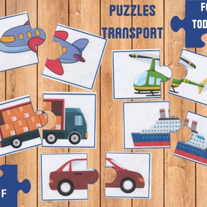 Transport Puzzles for Toddlers: Preschool Learning Game (PDF) - Etsy