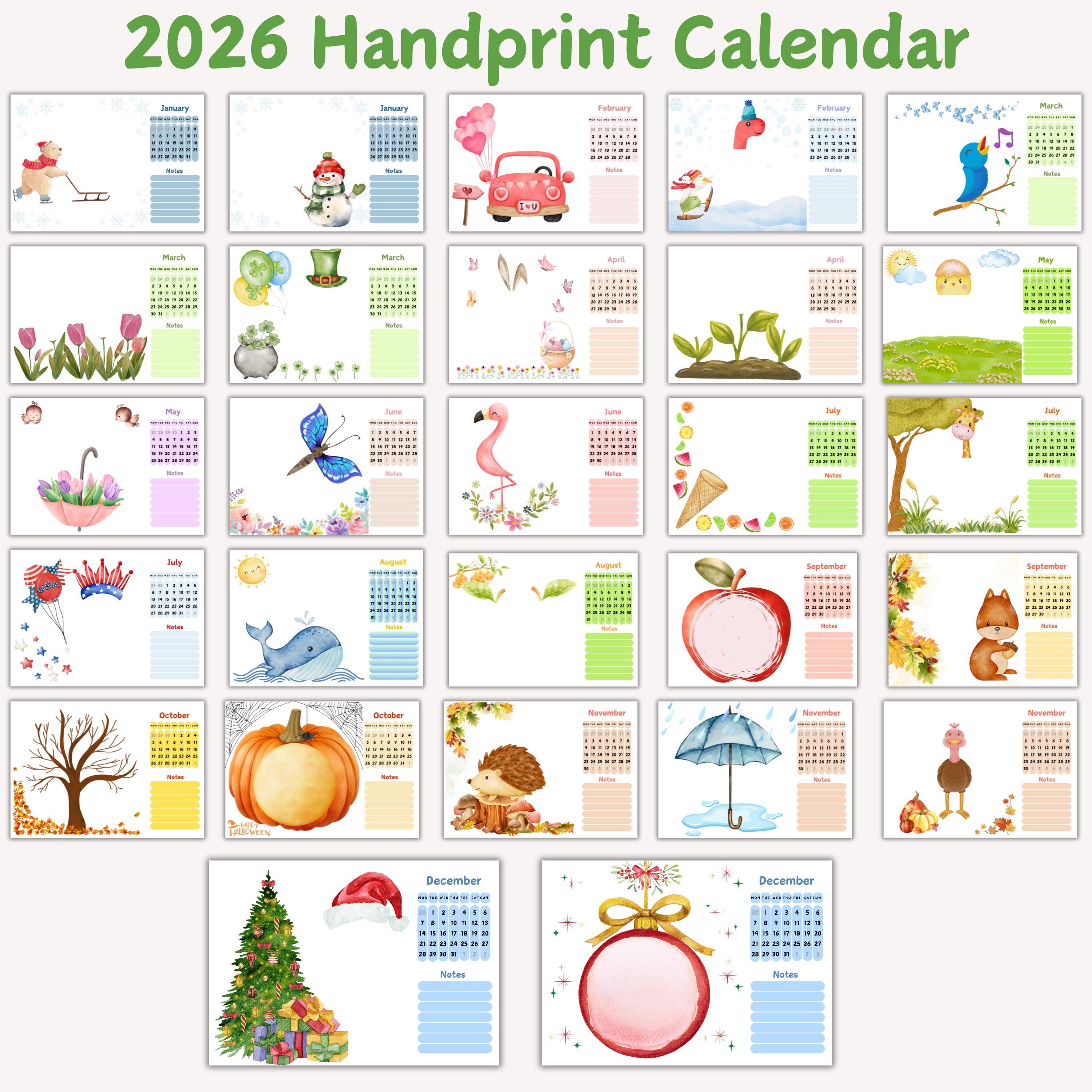 2026 Handprint Calendar: DIY Craft Keepsake (digital Download) - Etsy