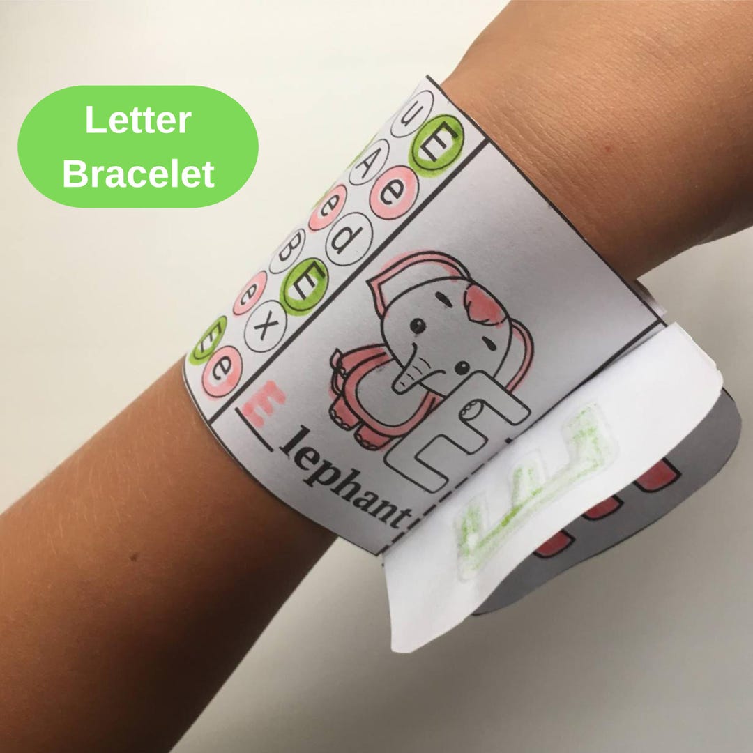 Alphabet Worksheets for Kids Letter Bracelet Recognition Letters A-Z ...