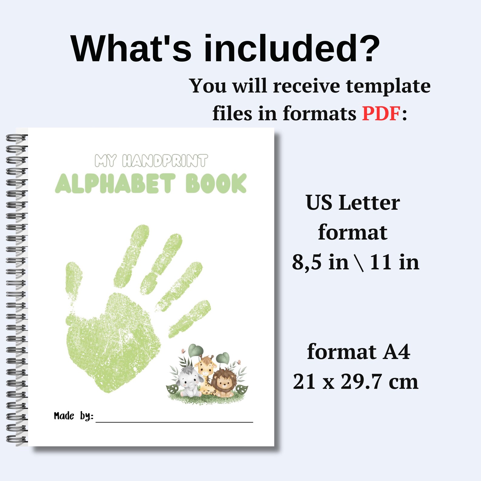 Animal Alphabet Handprint Art: ABC Learning Activity (PDF Download) - Etsy