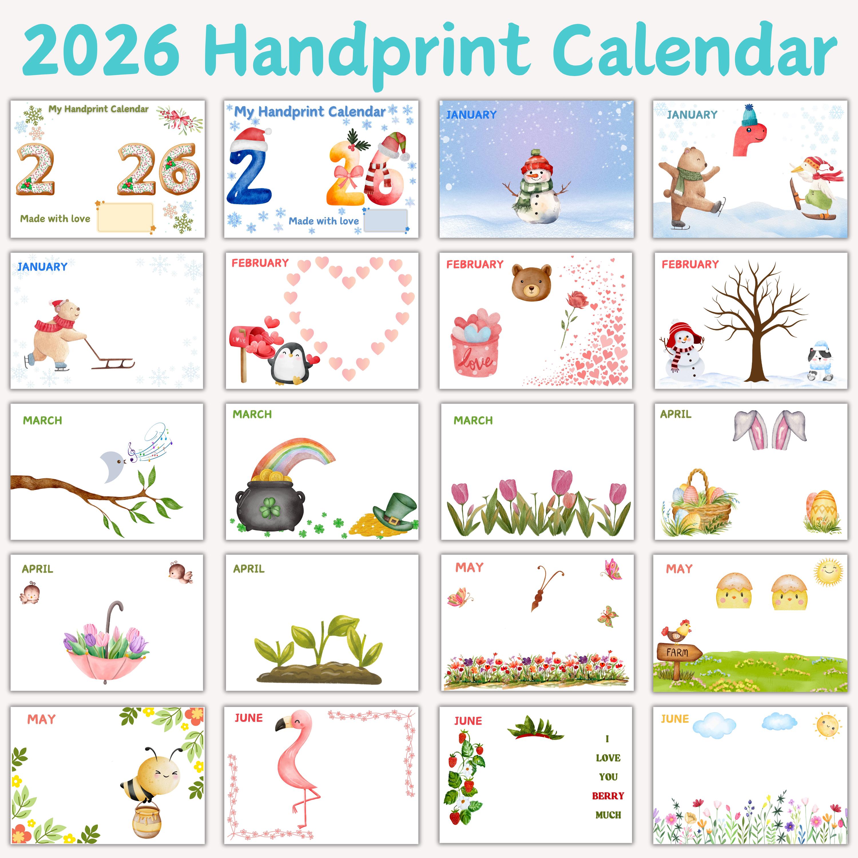 2026 Handprint Art Calendar: DIY Craft Keepsake (digital Download) - Etsy