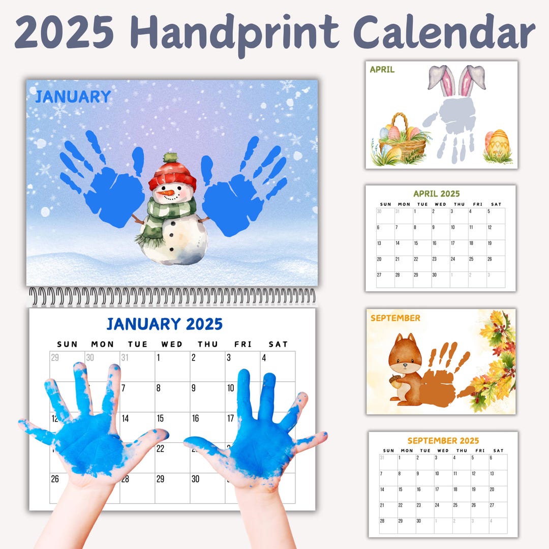 2025 Kids Handprint Art Calendar: DIY Keepsake Gift (printable) - Etsy