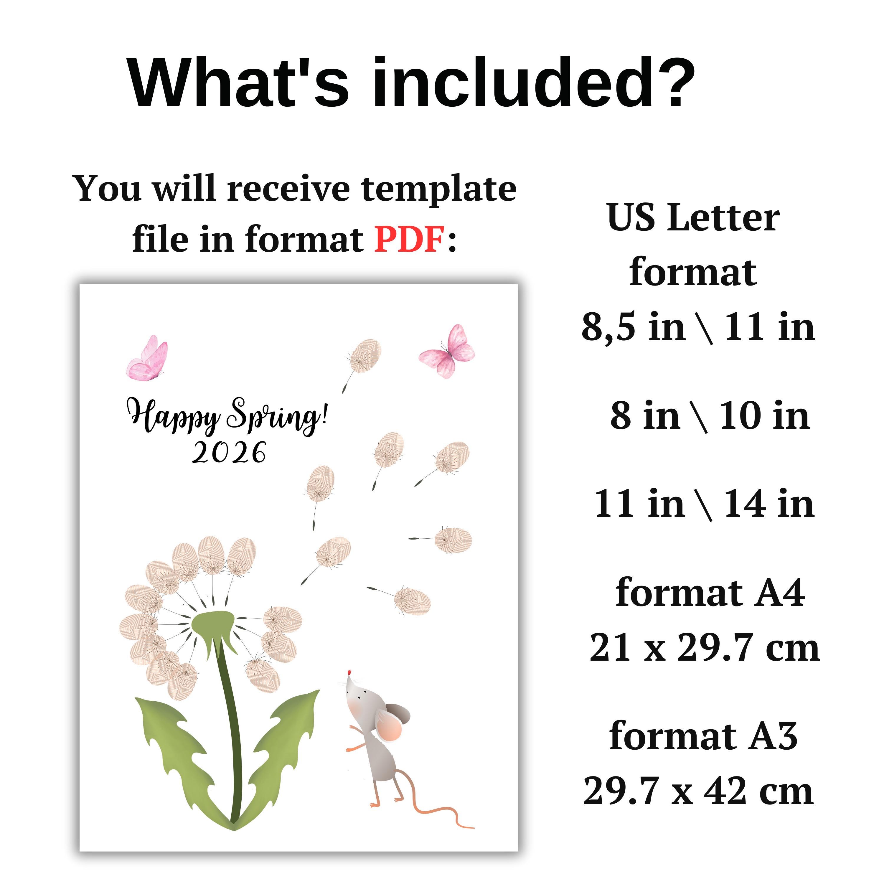 Spring Fingerprint Template for Kids | Printable PDF | Spring Craft ...