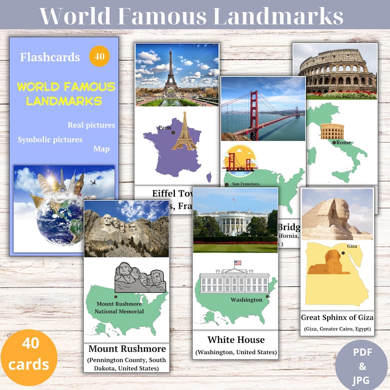 World Wonders Flashcards | World Landmark Flash Cards | Fun Geography ...