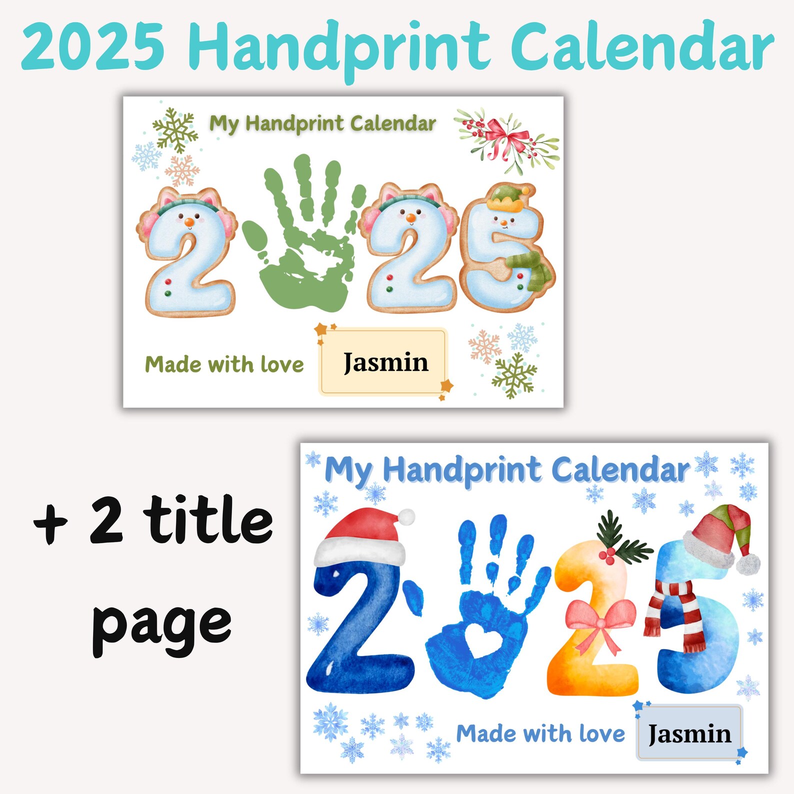 2025 Handprint Art Calendar for Kids: DIY Craft Bundle (printable) - Etsy