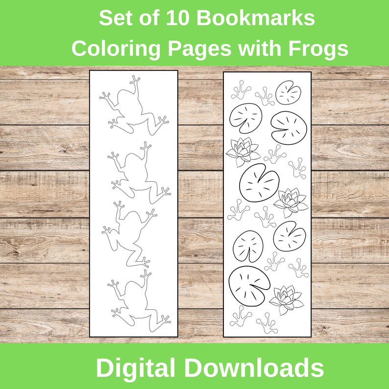 Frog Coloring Bookmarks: Kids' Craft Activity (digital Download) - Etsy