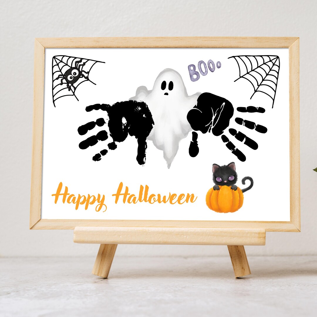 Handprint Halloween Craft Toddler & Preschool Halloween Craft Fall ...