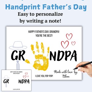 Father's Day Handprint Craft: DIY Gift for Grandpa (digital Download ...