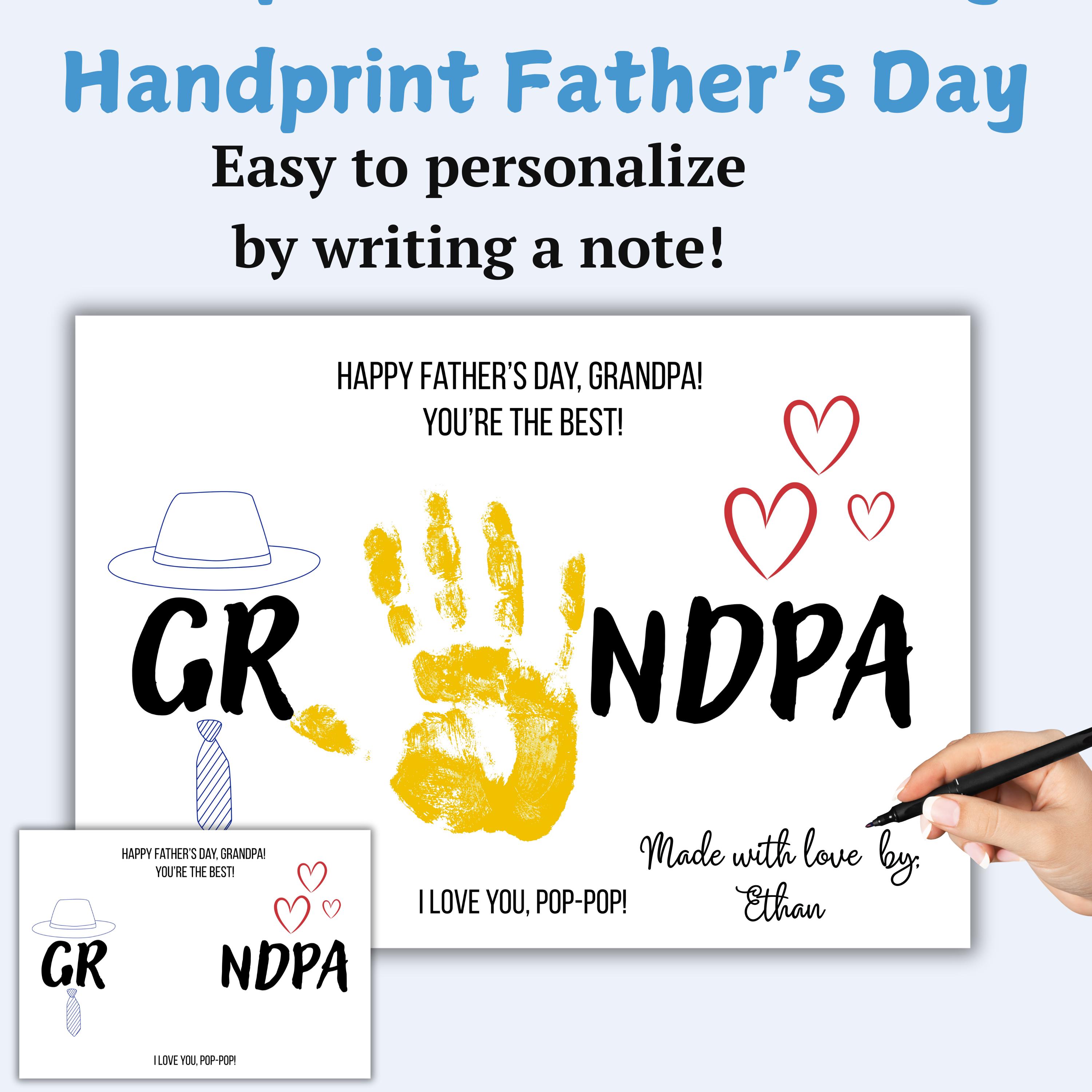 Father's Day Handprint Craft: DIY Gift for Grandpa (digital Download ...