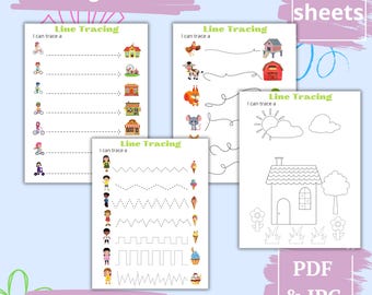Printable Tracing Practice Sheets | Line Tracing | Pre-writing Practice ...