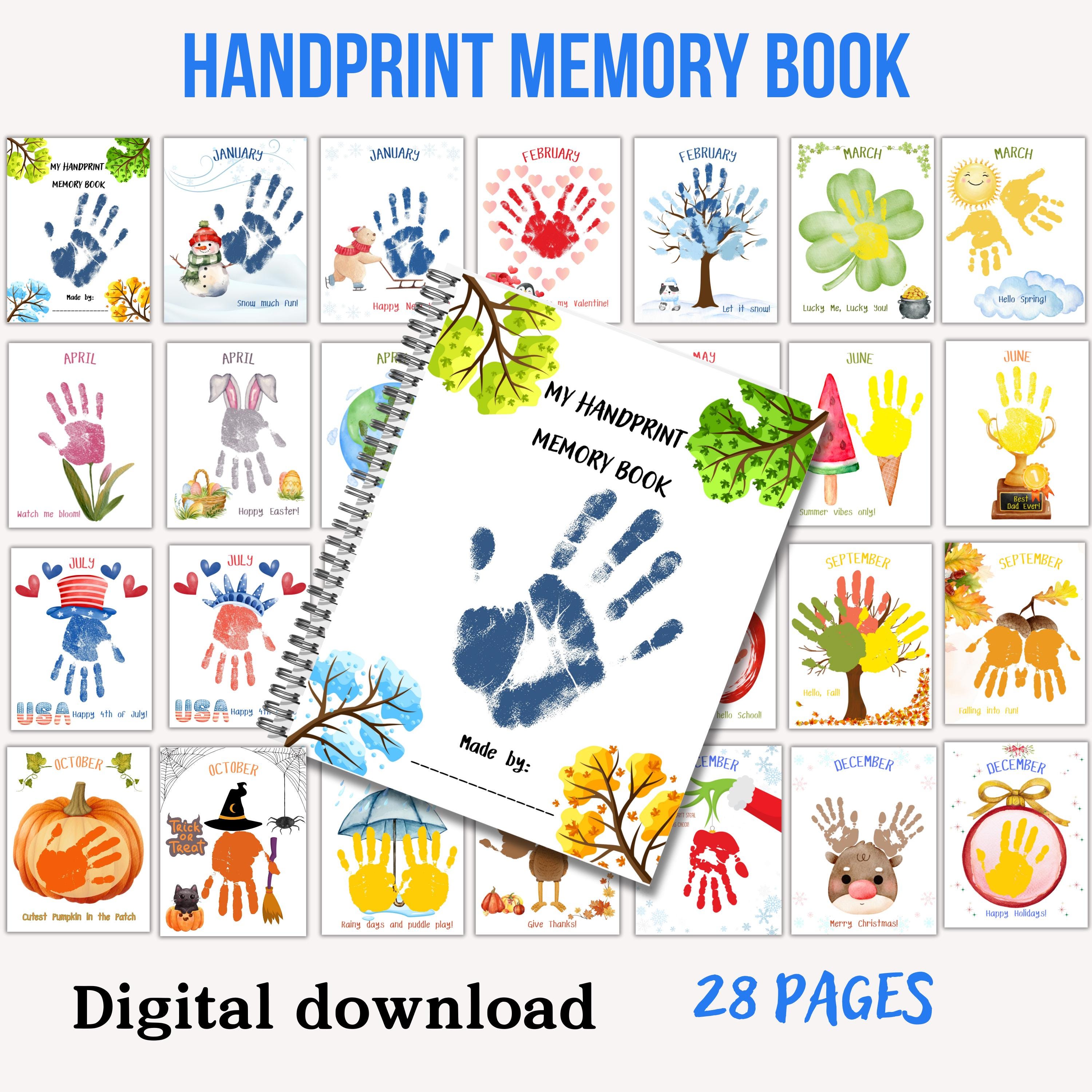 Handprint Art Keepsake: 12-month Memory Book (PDF Download A4/letter ...