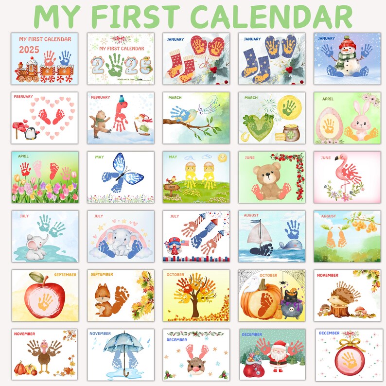 My First Calendar | Printable Handprint Craft Bundle | Craft Fun ...