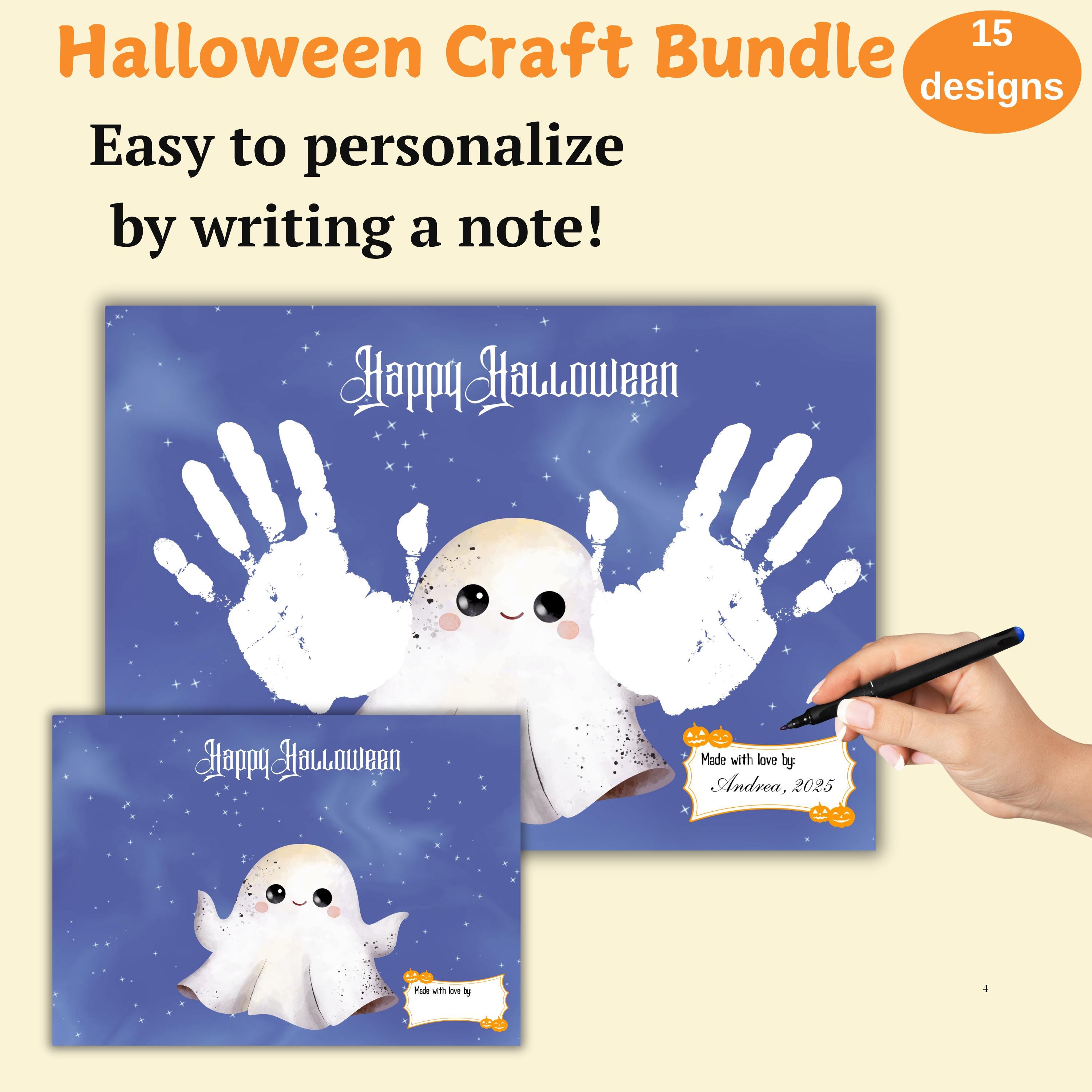 Halloween Handprint Footprint Art: Kids Craft Templates (digital ...
