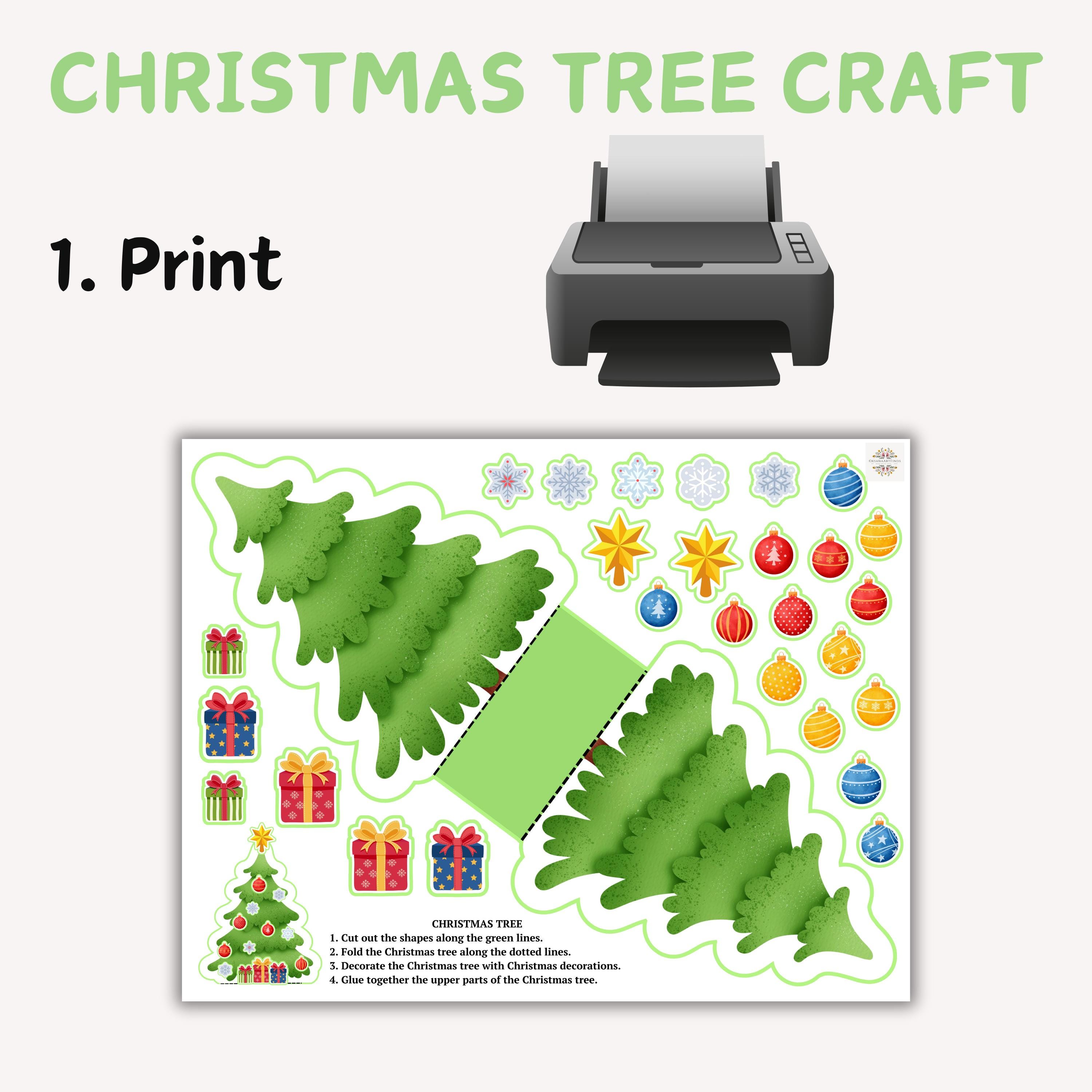 Christmas Tree Craft Printable: Holiday DIY Activity (PDF) - Etsy