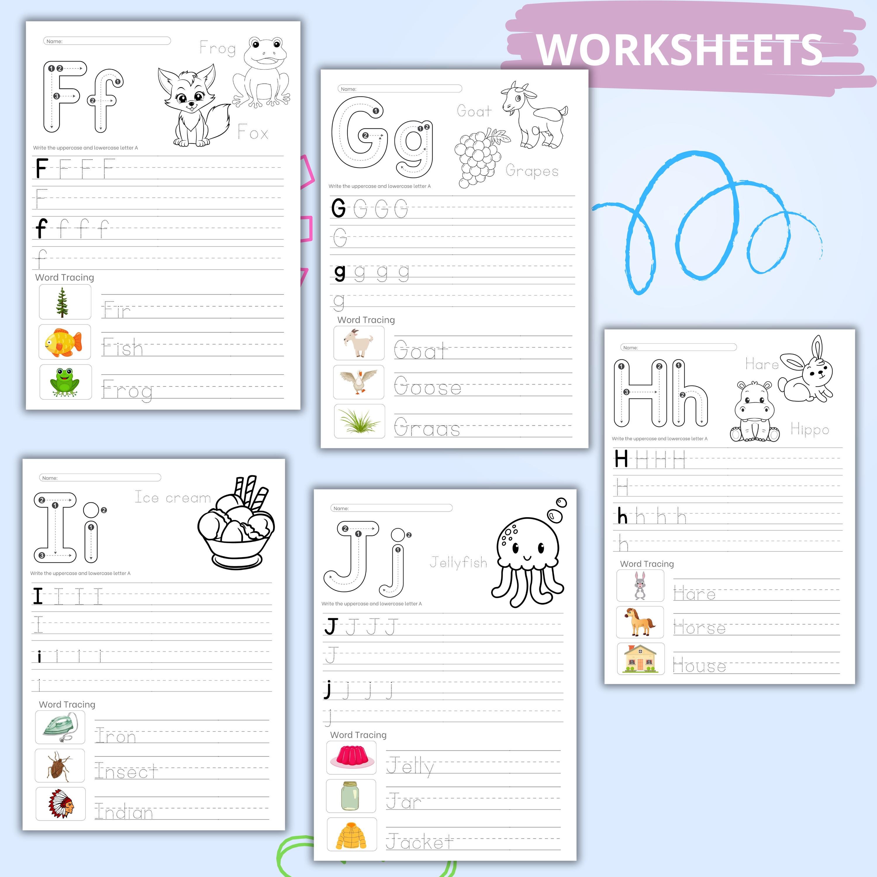 Alphabet Tracing Worksheets: A-Z Printable Letter Tracing (PDF & JPG ...