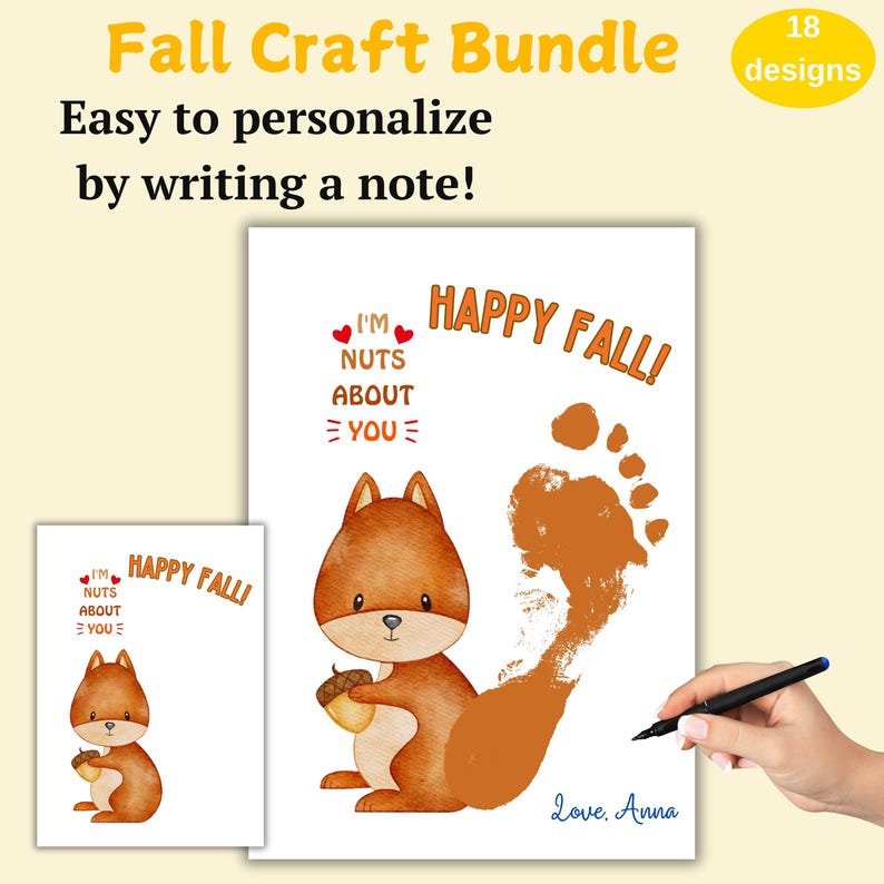 Fall Handprint & Footprint Art: Kids Autumn Keepsake (PDF Download) - Etsy