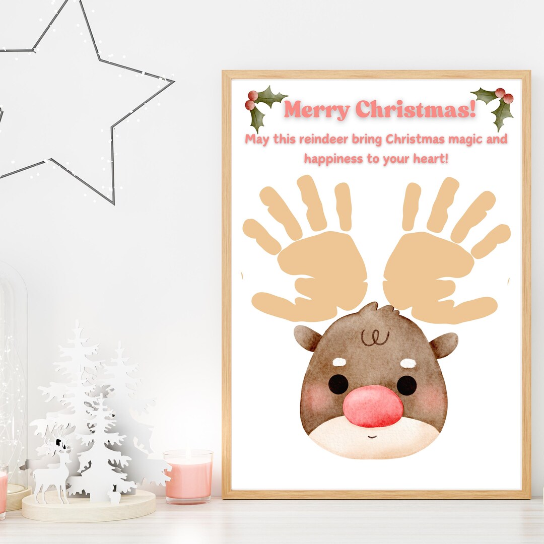 Christmas Reindeer Handprint Art: Keepsake Activity (digital Download ...