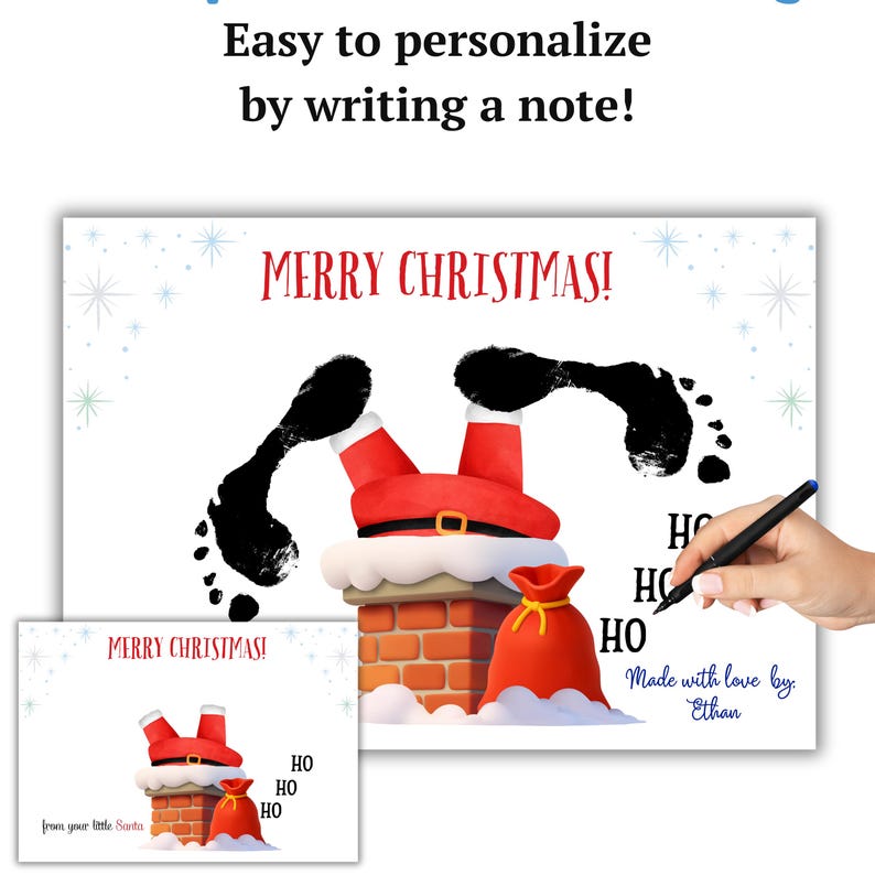 Santa Footprint Christmas Craft: Holiday Keepsake Art (digital Download ...