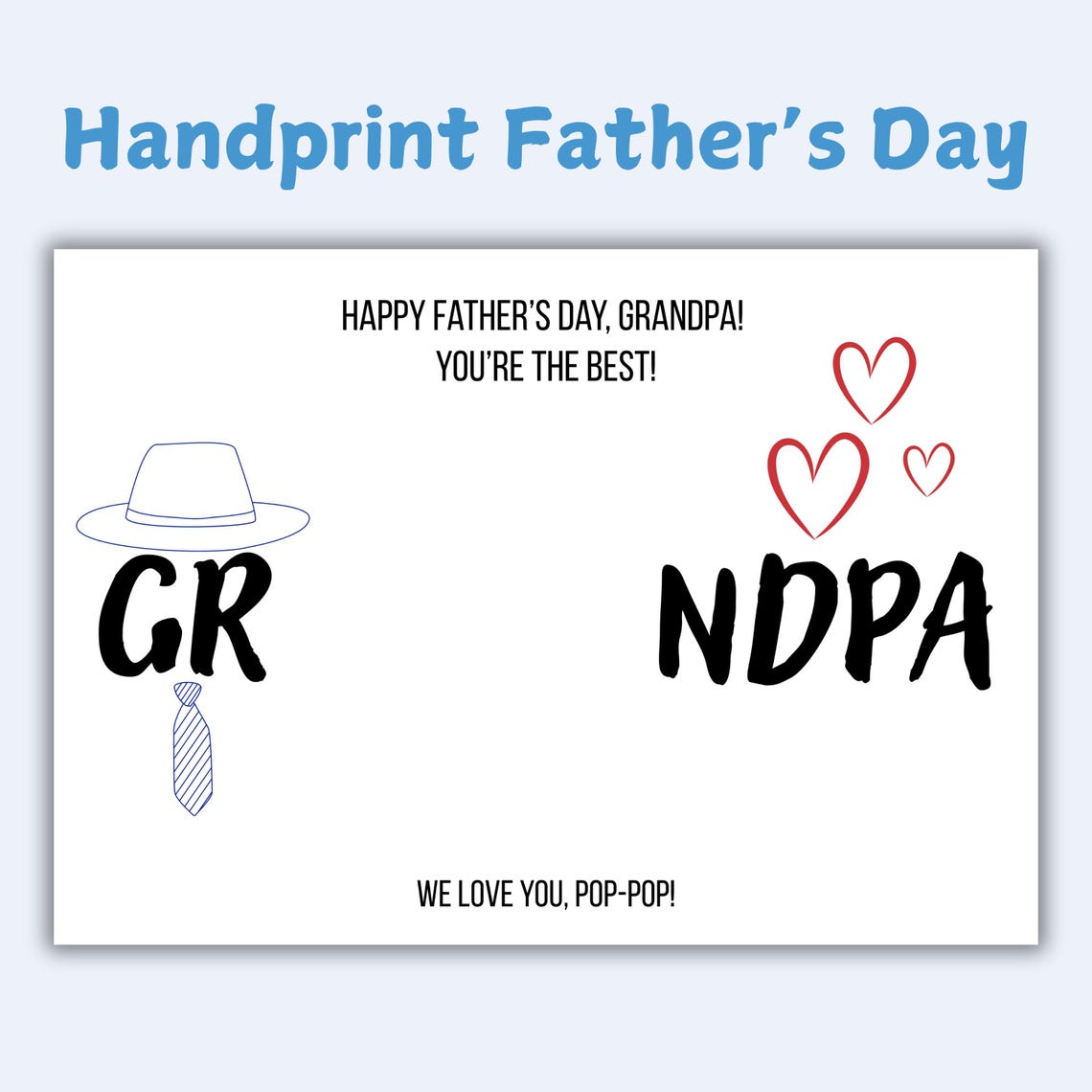Father's Day Handprint Craft: DIY Gift for Grandpa (digital Download ...