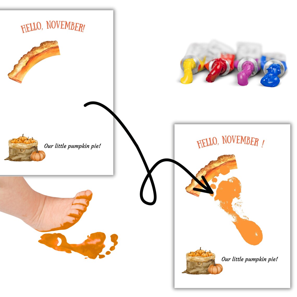 DIY Fall Keepsake Craft: November Handprint & Footprint Printable - Etsy