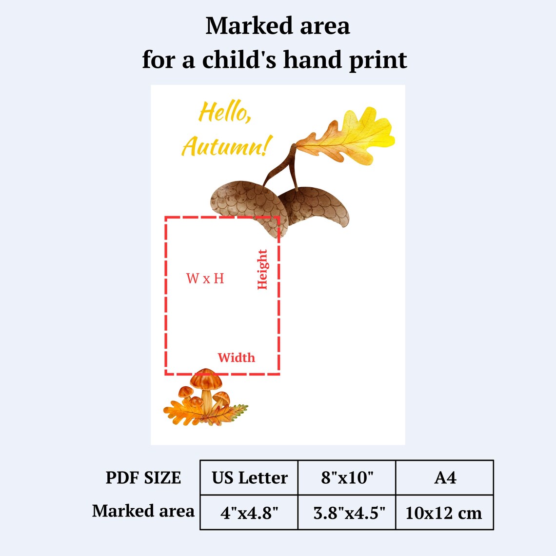 Handprint Acorn Fall Craft: Kids Autumn Keepsake Art (PDF Download) - Etsy