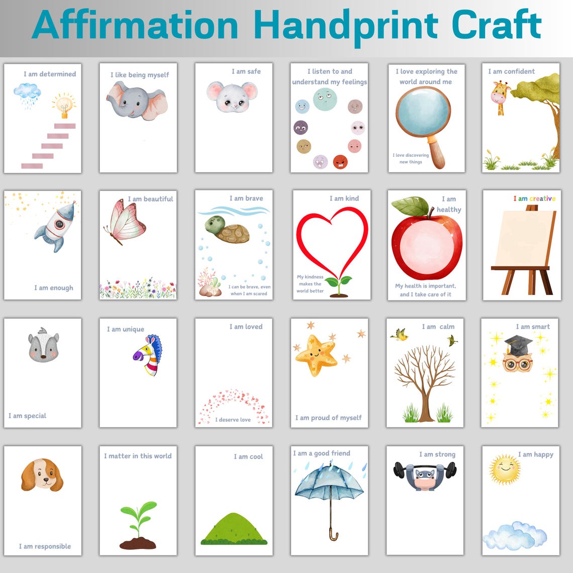 Affirmation Handprint Craft | Affirmation and Motivational Handprint ...