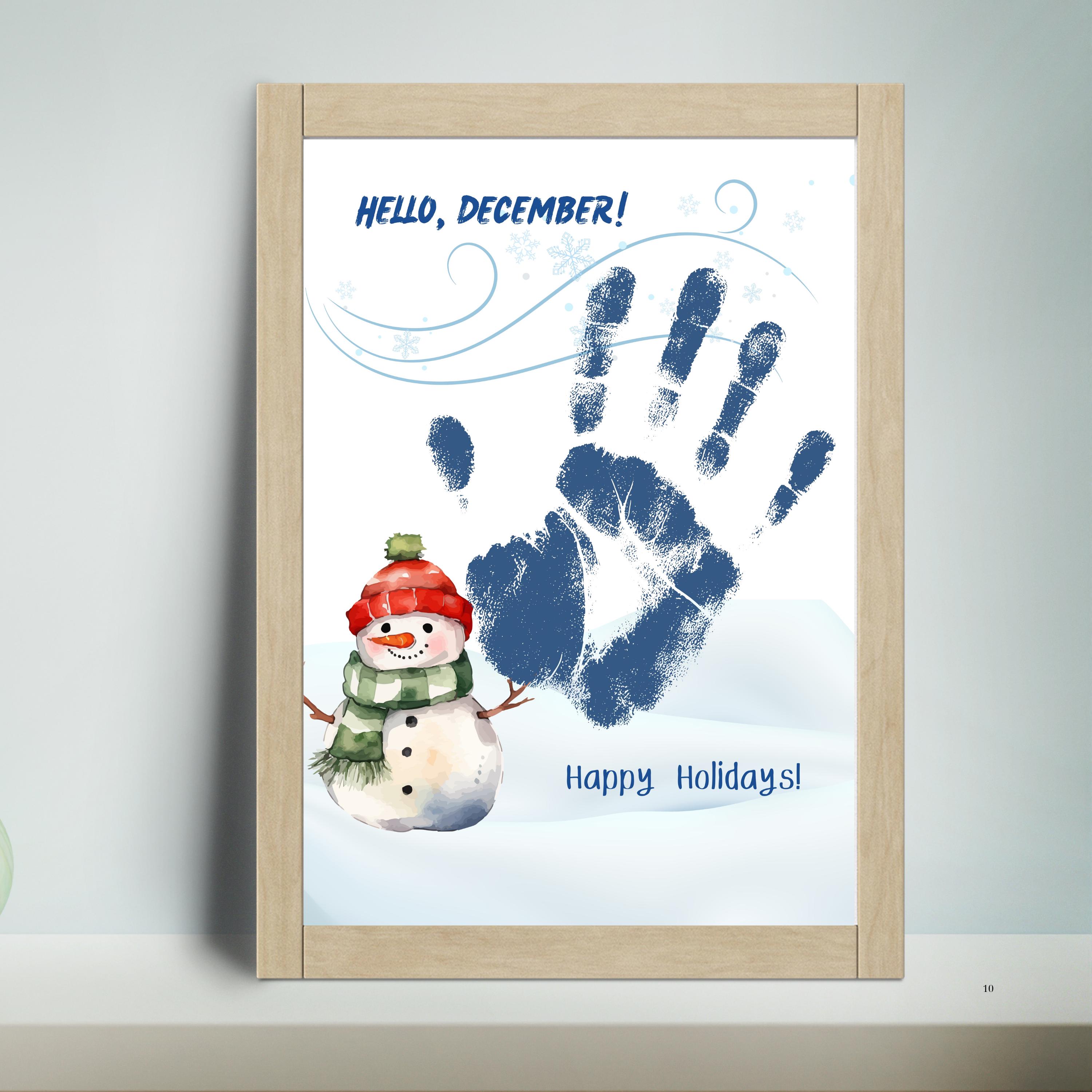 Winter Christmas Handprint Art: Kids Craft Bundle (digital Download) - Etsy