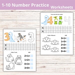 Worksheets Number Practice 1-10 | Counting, Writing | Kindergarten ...