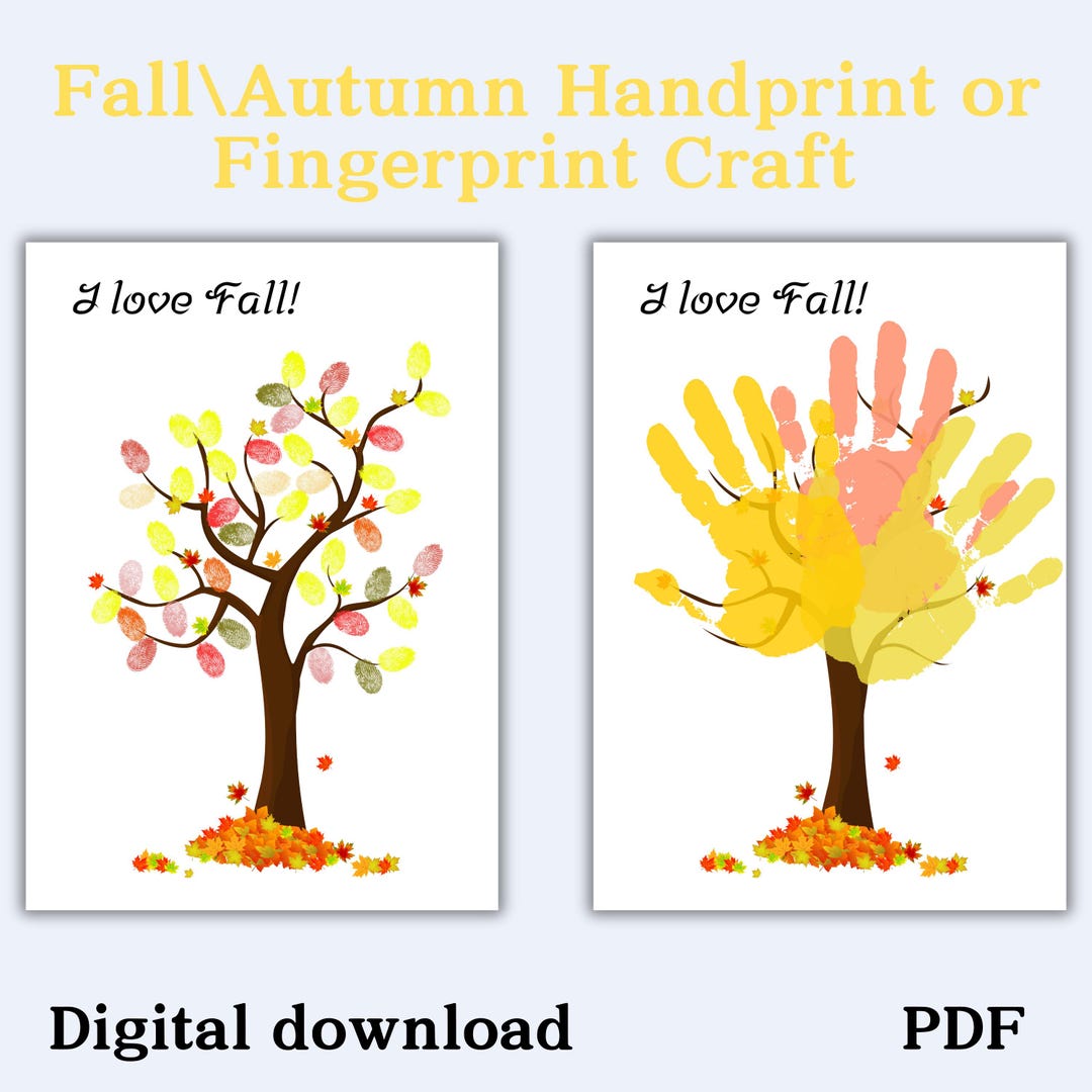 Fall Handprint Art: Kids Autumn Craft Templates (digital Download) - Etsy