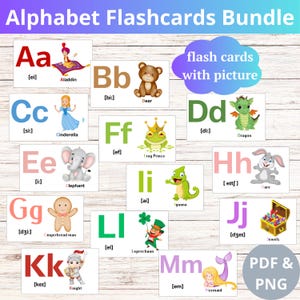 Alphabet Flashcard Bundle Phonetic Alphabet Cards Preschool ABC Flash ...
