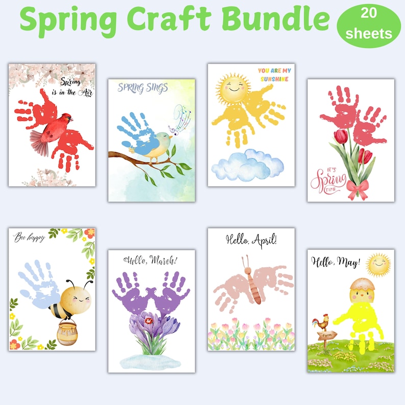 Spring Craft Bundle | Handprint, Footprint & Fingerprint Art | Kids ...