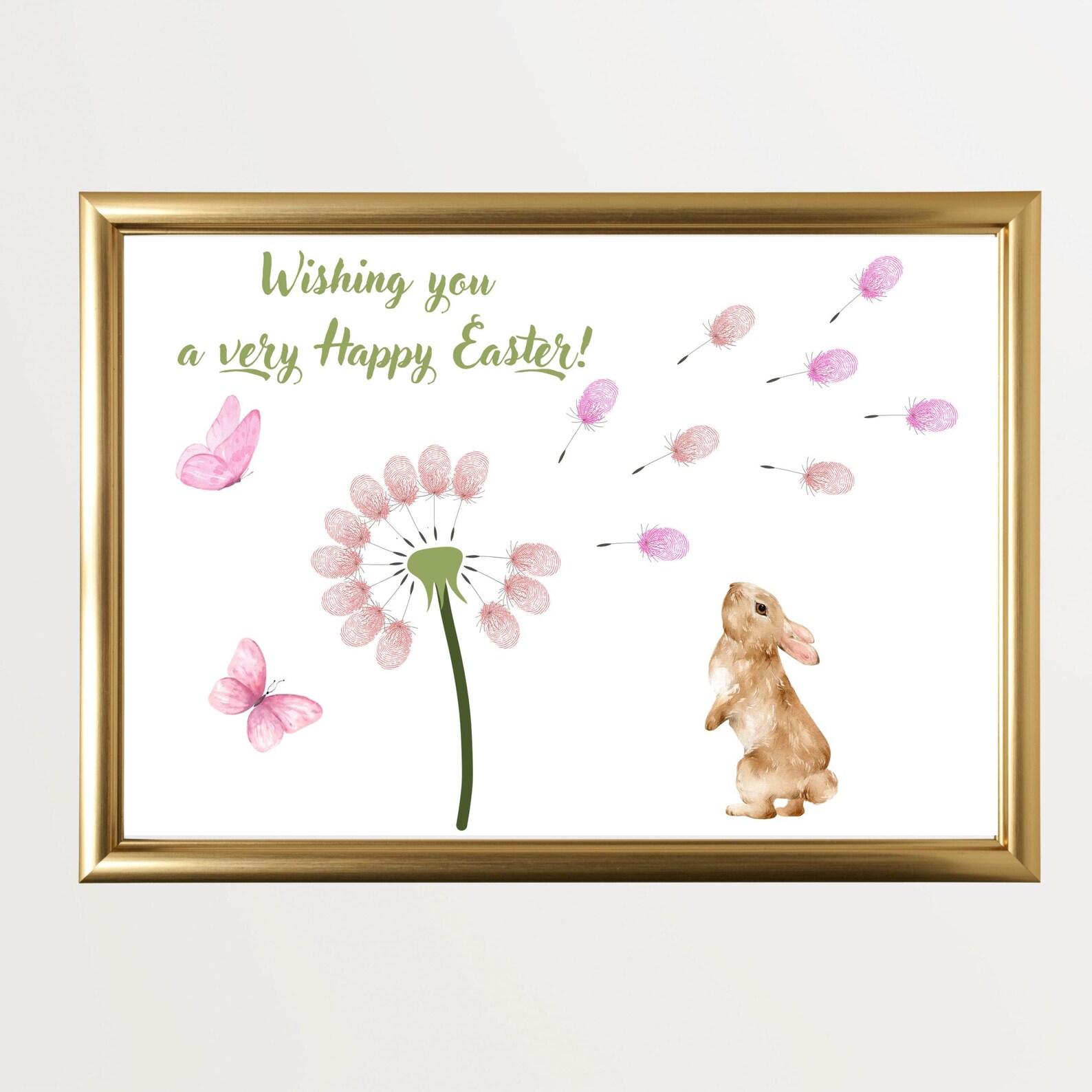 Happy Easter Fingerprint Craft: Kids Activity, Printable Template ...