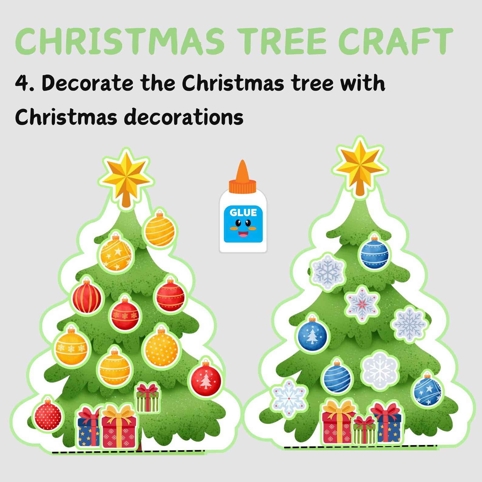 Christmas Tree Craft Printable: Holiday DIY Activity (PDF) - Etsy