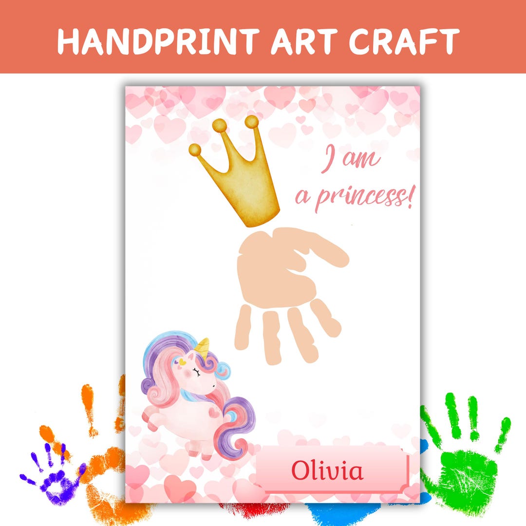 Handprint Poster "i Am a Princess" | Digital Download for Kids | Baby ...