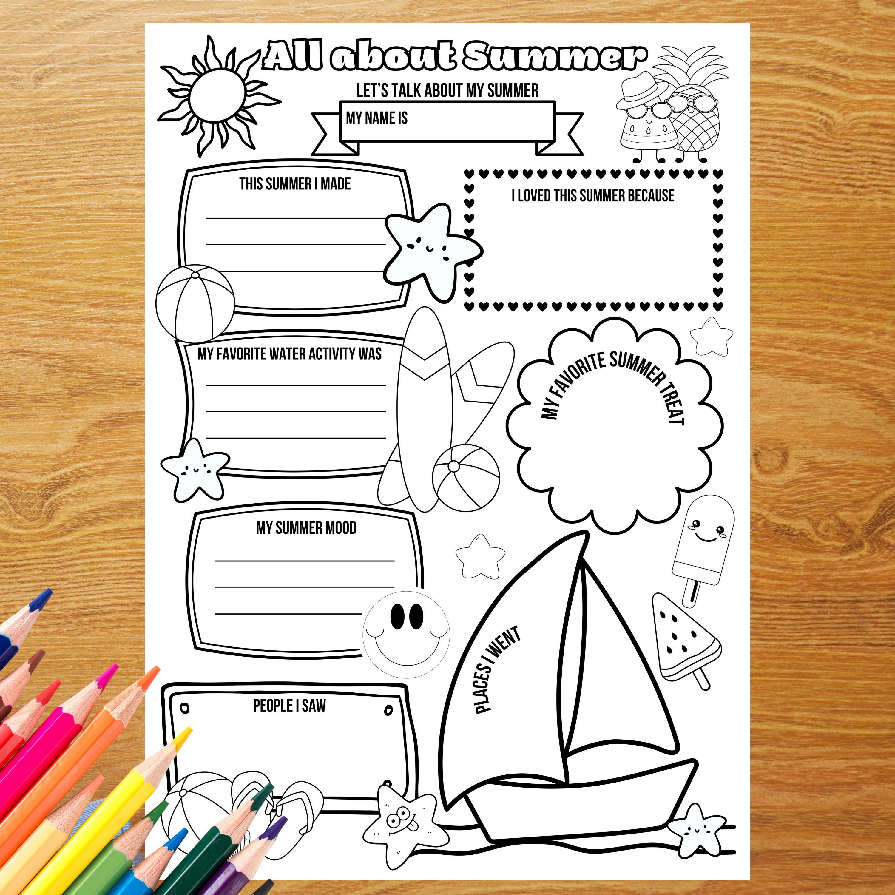 Summer Memories Worksheet for Kids: Printable Summer Activity (PDF ...