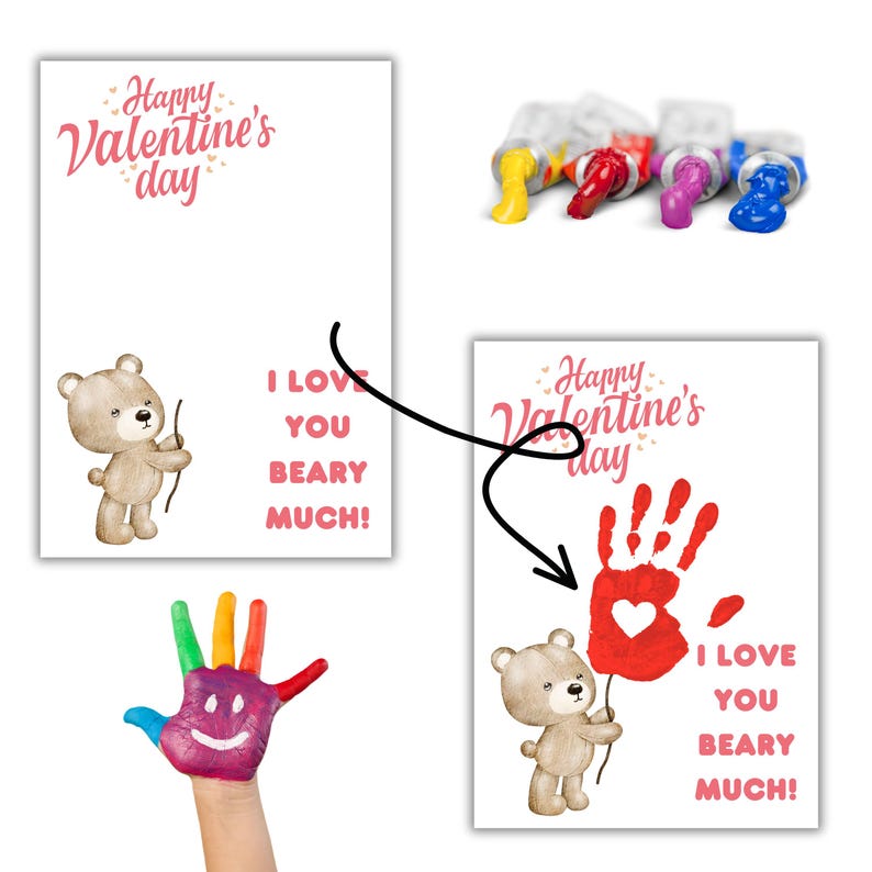 Adorable Valentine Handprint Craft: Cherished Keepsake for Kids ...