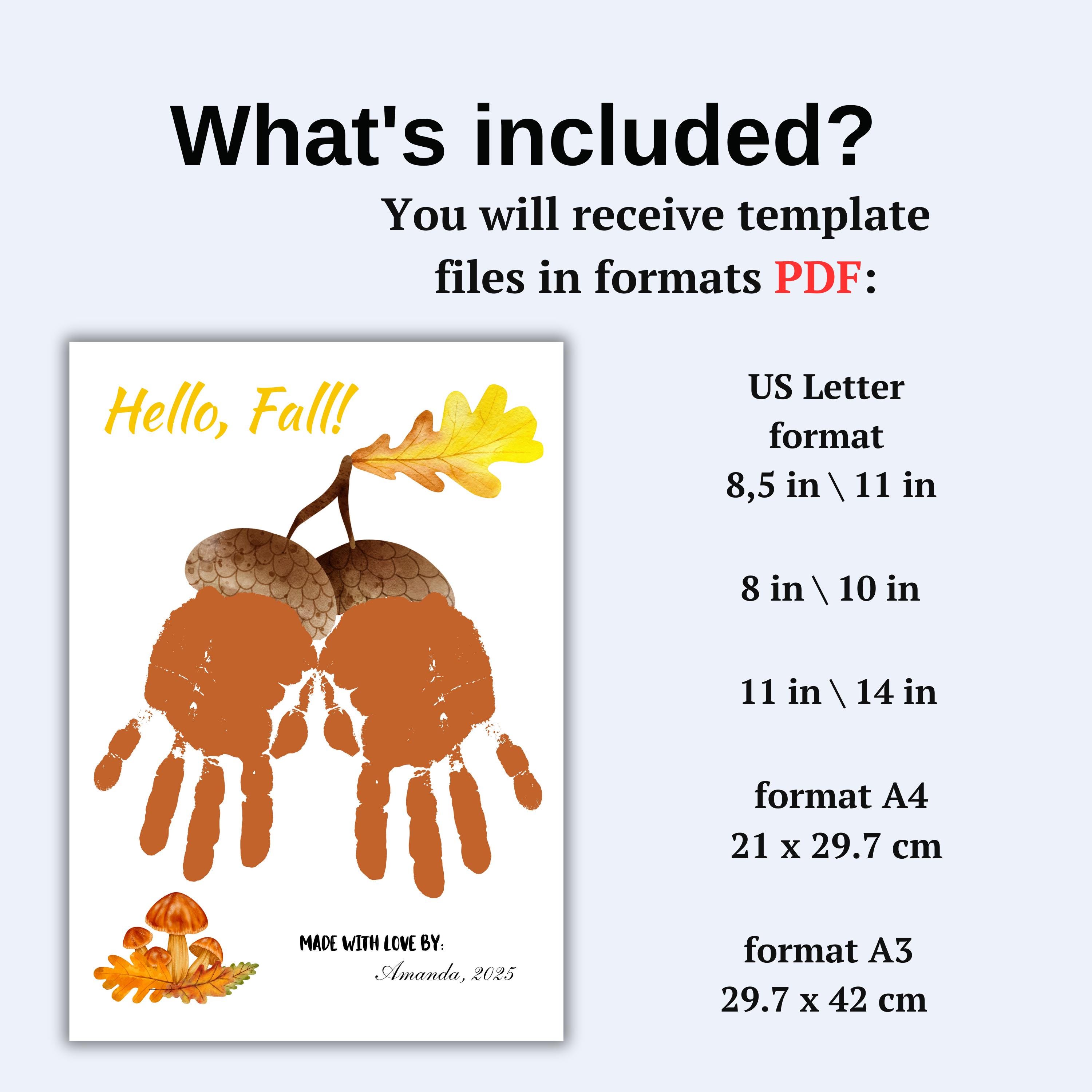 Handprint Acorn Fall Craft: Kids Autumn Keepsake Art (PDF Download) - Etsy