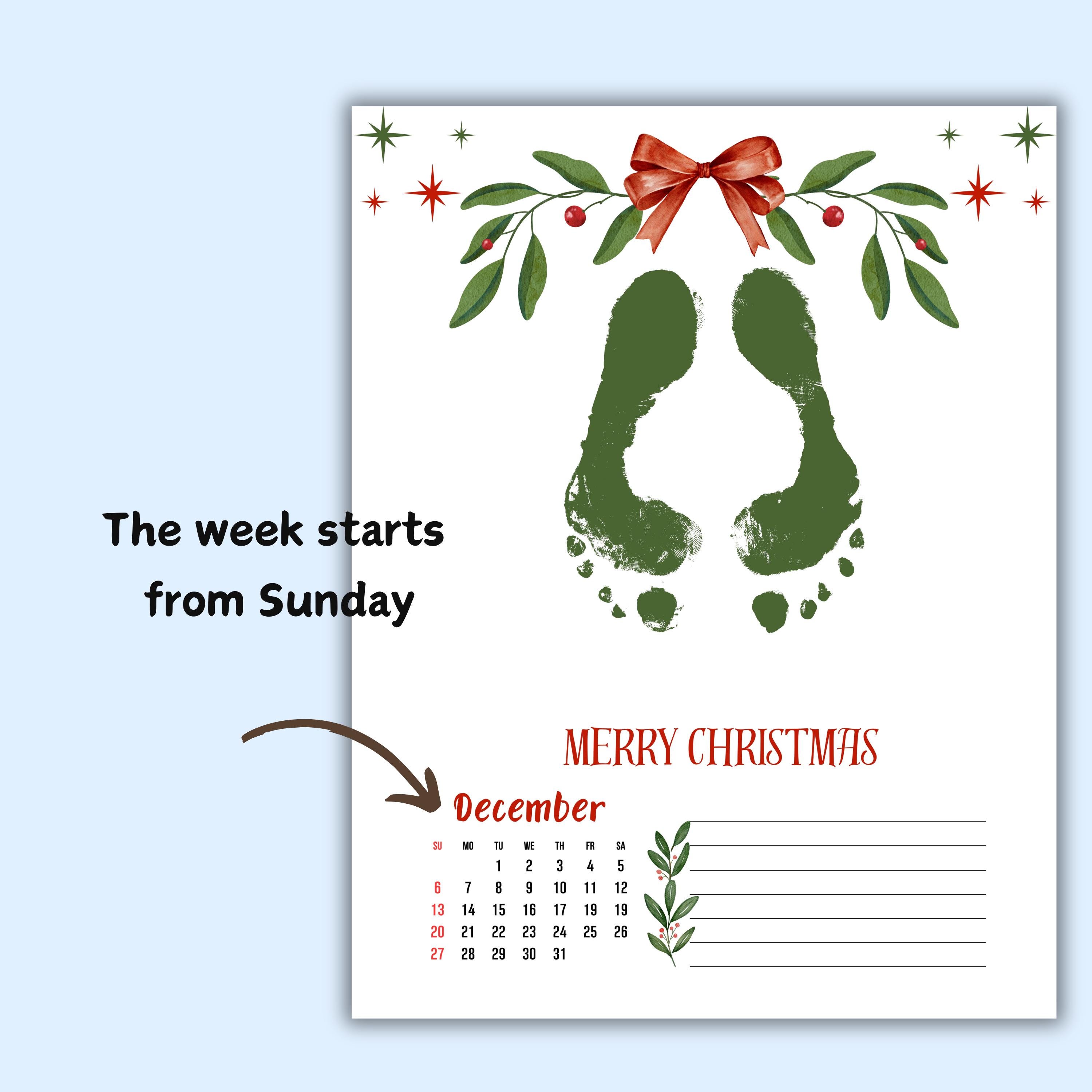 2026 Handprint Footprint Art Calendar: Kids DIY Craft (printable) - Etsy
