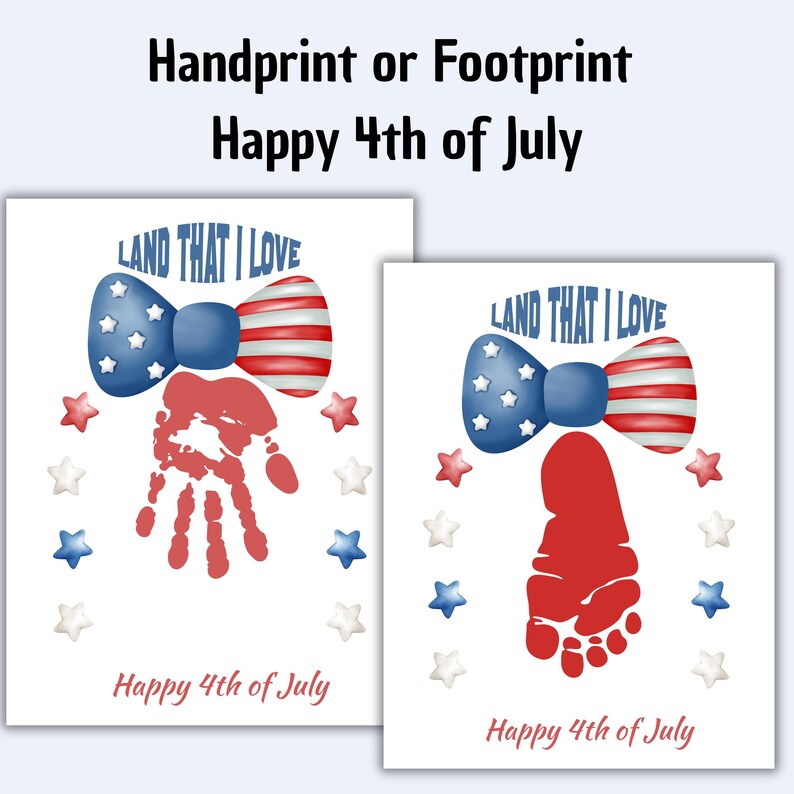 4th of July Handprint Art: Independence Day Keepsake (PDF Download) - Etsy