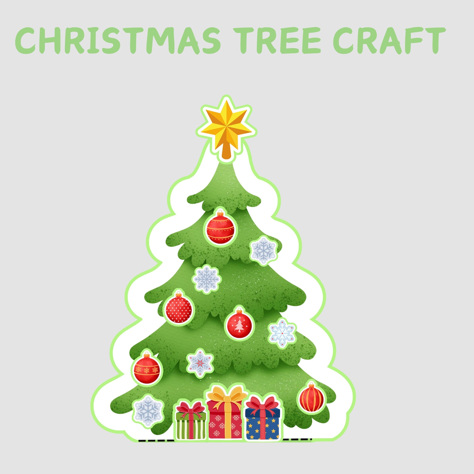 Christmas Tree Craft Printable: Holiday DIY Activity (PDF) - Etsy