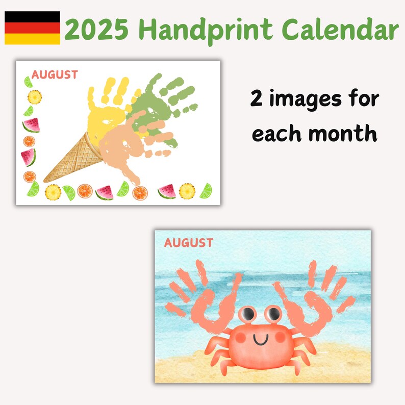 2025 German Handprint Art Calendar: DIY Kid's Memory Book (PDF) - Etsy