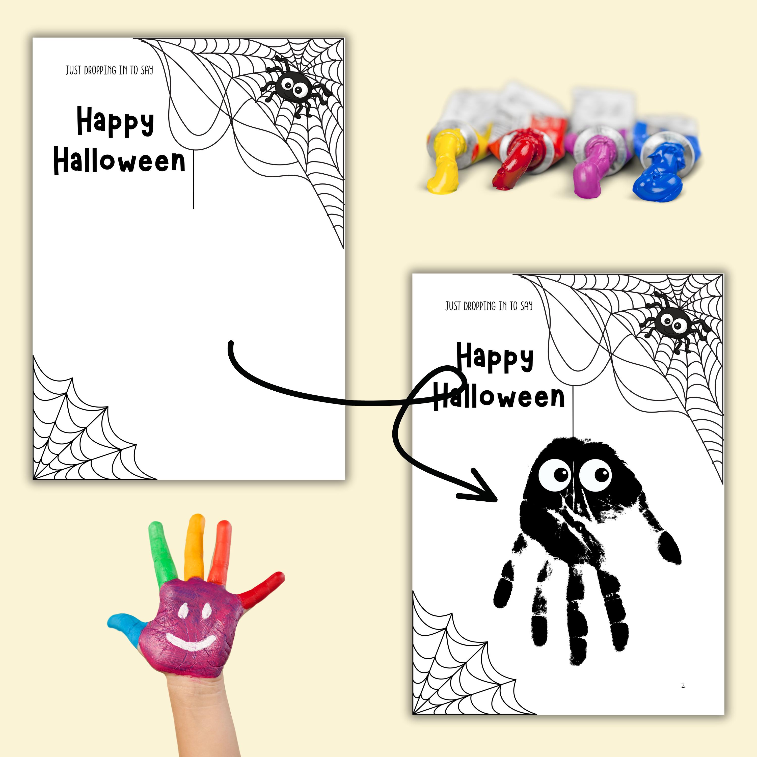 Halloween Handprint Footprint Art: Kids Craft Templates (digital ...