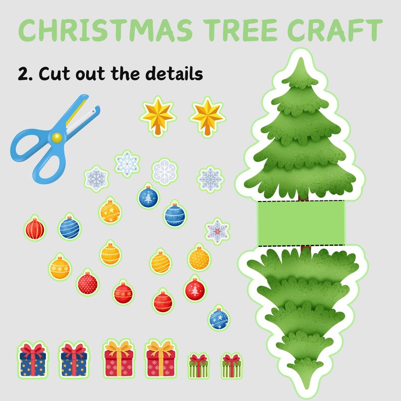 Christmas Tree Craft Printable: Holiday DIY Activity (PDF) - Etsy