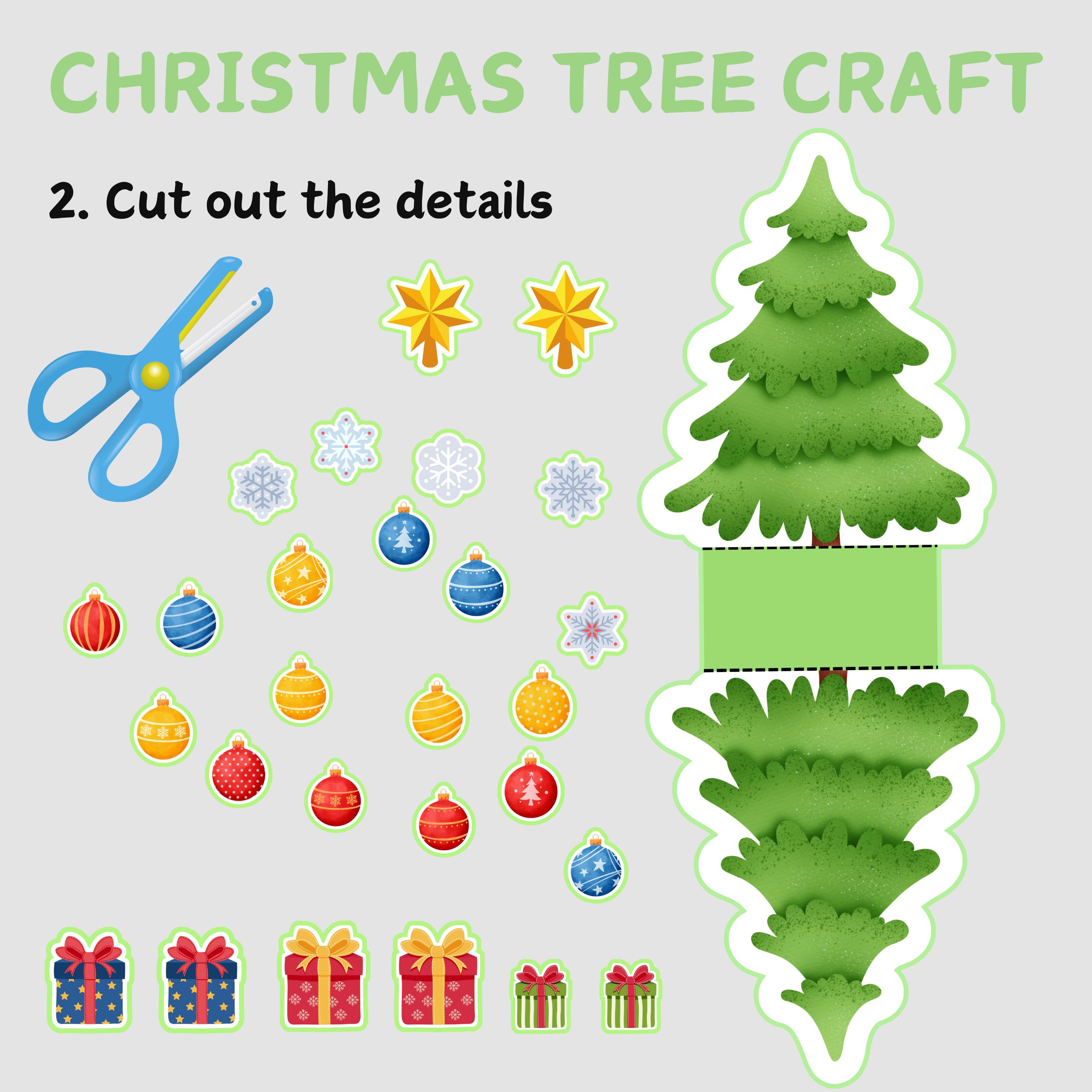 Christmas Tree Craft Printable: Holiday DIY Activity (PDF) - Etsy