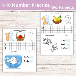 Worksheets Number Practice 1-10 | Counting, Writing | Kindergarten ...