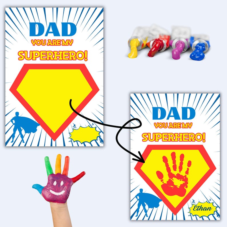 Father’s Day Handprint Craft for Kids | DIY Gift From Child, Baby ...
