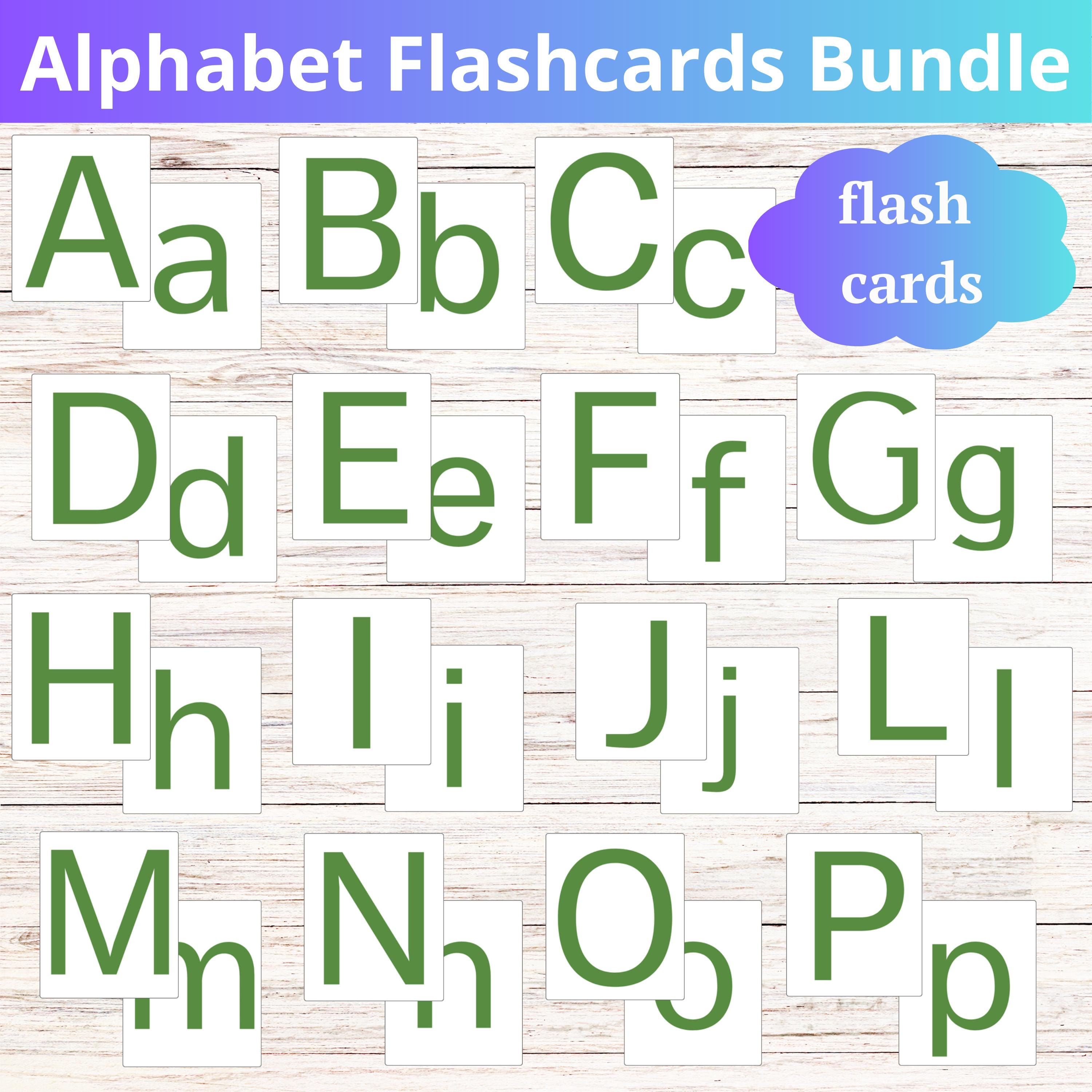 Alphabet Flashcard Bundle Phonetic Alphabet Cards Preschool ABC Flash ...