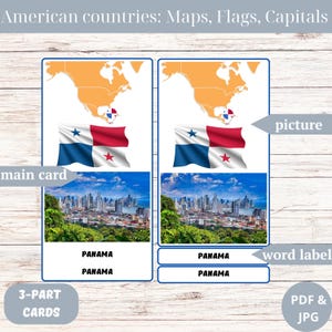 Countries of America Flashcards | Educational Materials With Maps ...