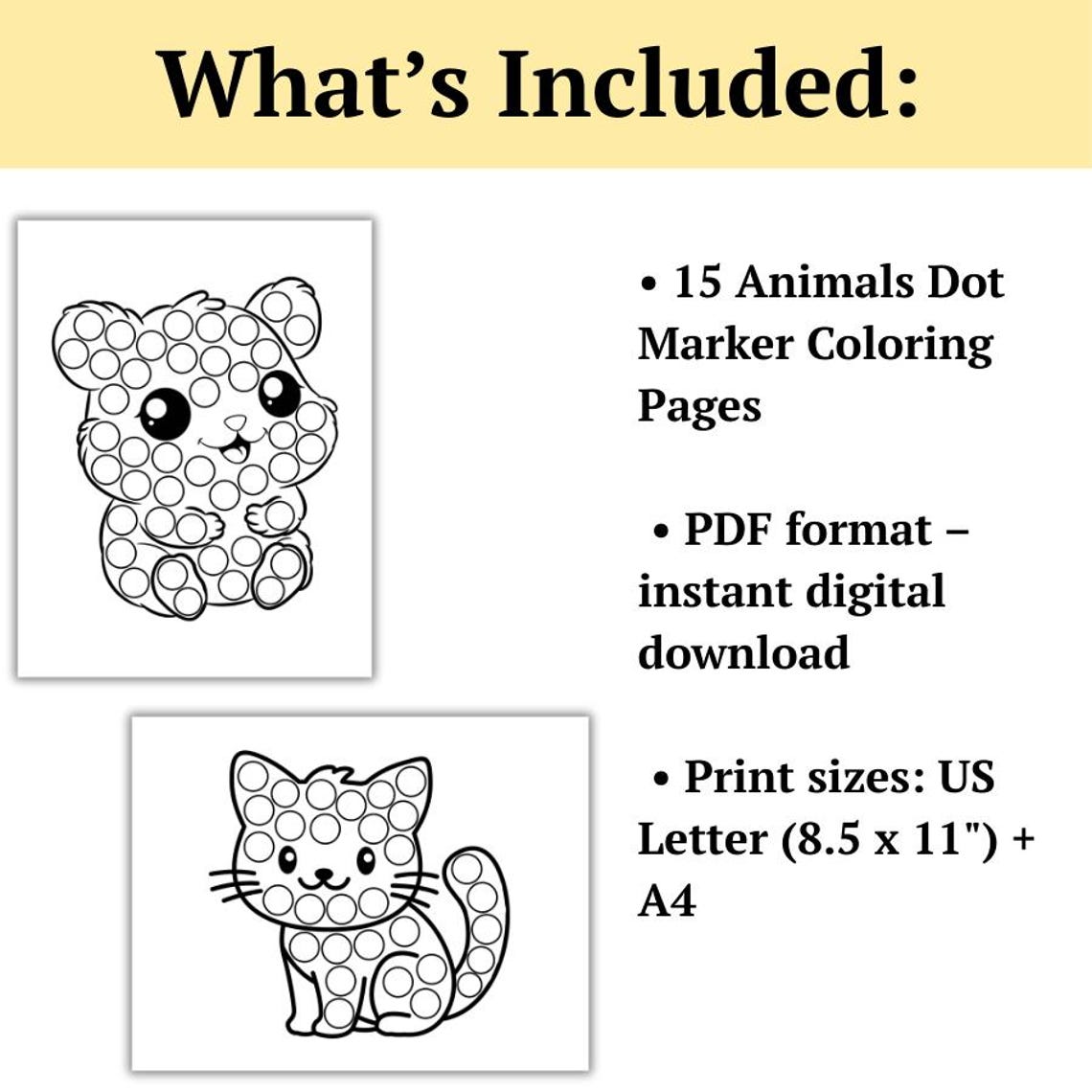 Pet Animals Dot Marker Coloring Pages | Kids Printable Activity | PDF ...