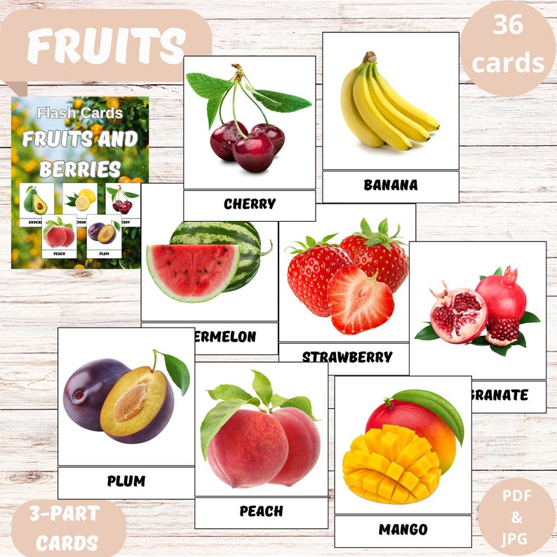 Flashcards "fruits and Berries" for Kids – Bright and Fun Learning ...